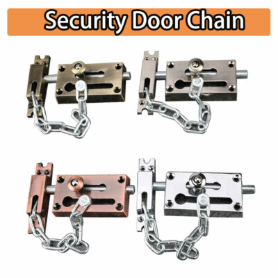 HEAVY DUTY DOOR CHAIN WITH LOCK BOLT Entrance Front Main Security Latch ...
