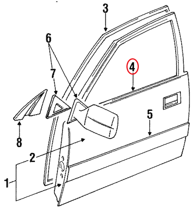 OEM Toyota Lexus Front & Rear Door Belt Molding 75710-60021 Land ...