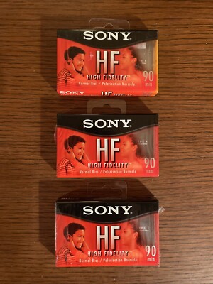 Lot Of 3 Sony HF 90 Minute Blank Audio Cassette Tapes Normal Bias NEW ...