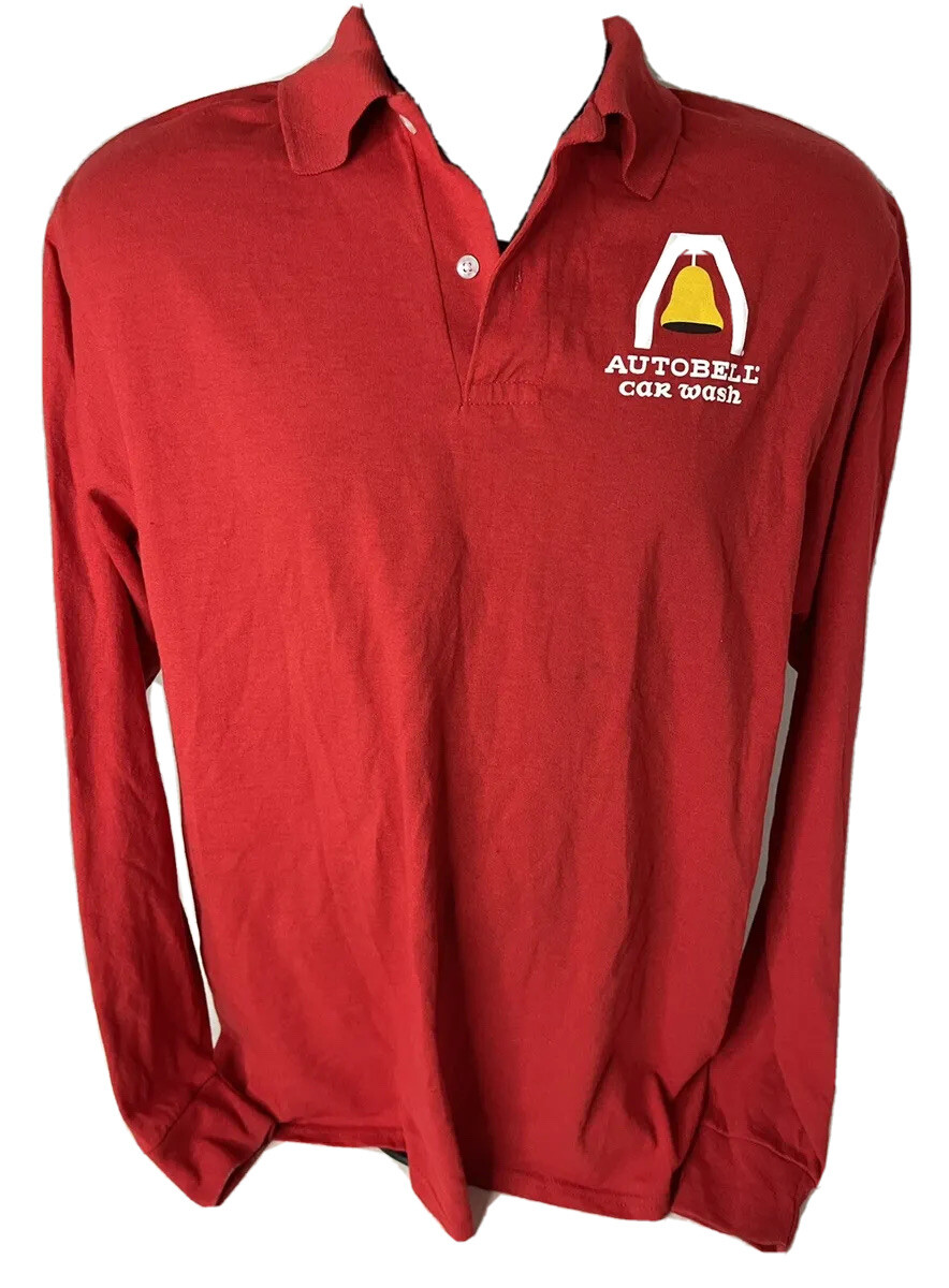 AUTOBELL CAR WASH EMPLOYEE UNIFORM RED LONG SLEEVE PO… - Gem