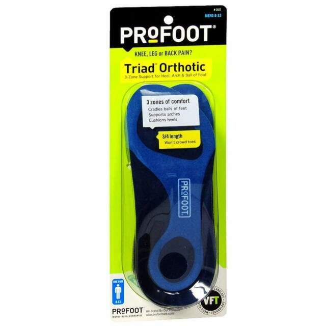 Profoot Triad Orthotic Insoles Men’s 8-13, 3-Zone Support, 2 Pairs ...