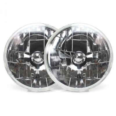 7" Inch Diameter Round Diamond Headlights Conversion H6024 w/o H4 Bulbs ...