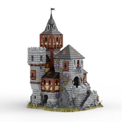 Medieval Castle with Interior Modular Building Blocks Set MOC Bricks ...