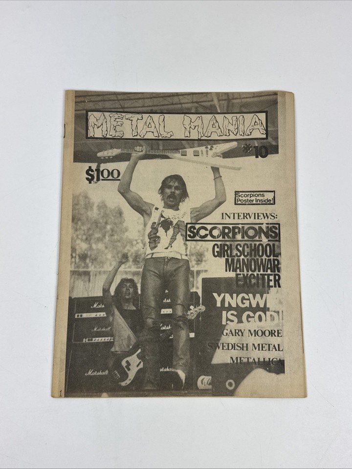 5x METAL MANIA magazine 80s heavy metal fanzine Iron Maiden Metallica ...