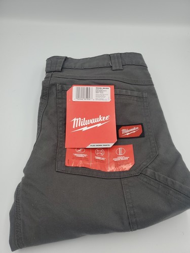 Milwaukee Heavy Duty Flex Work Pants, 701G-3030, Regular Fit: Gray ...