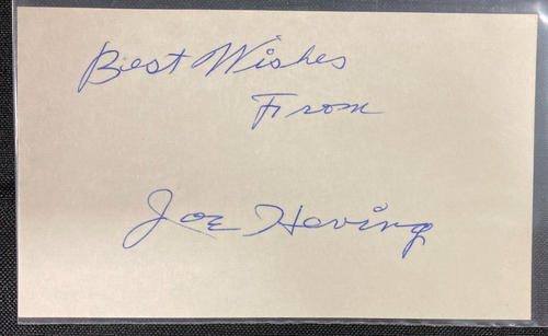 PLAYED 1930-'45! BASEBALL SIGNED 3X5 CARD JOE HEVING W/COA JSA ...