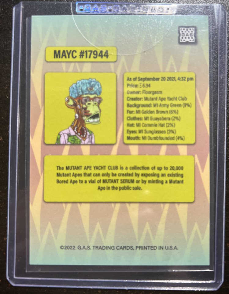 G.A.S. Trading Cards IRL MAYC #17944 Base Rookie Card | eBay