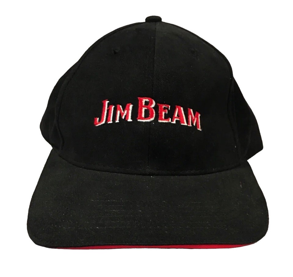 Jim Beam Bourbon Baseball Hat Cap Black Red Strapback Mens | eBay