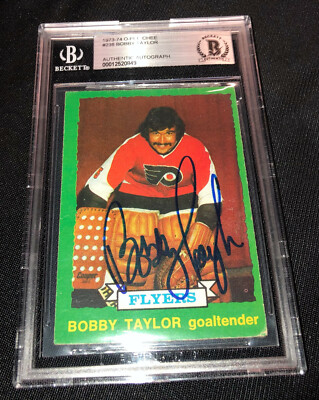 BOBBY TAYLOR SIGNED 1973-74 O-PEE-CHEE FLYERS ROOKIE CARD BECKETT ...