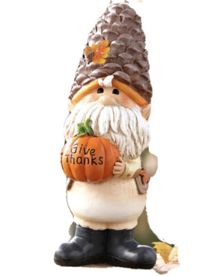 Garden Gnome Thanksgiving Harvest Forest Fall Statue Figurine 10 ...