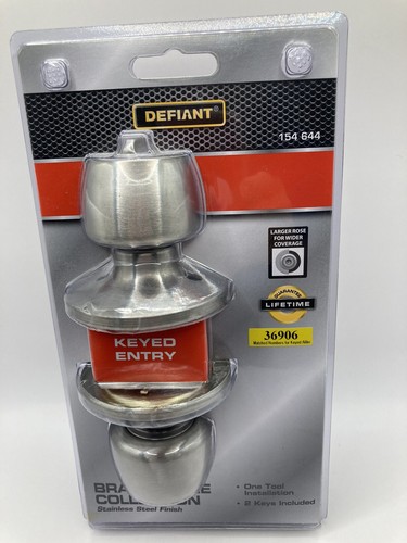 Defiant Keyed Entry Door Knob Brandywine Collection Stainless Steel 154 644 | eBay