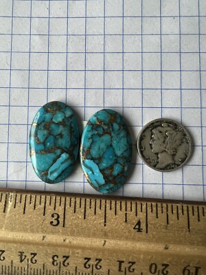 Blue Mojave Turquoise Pair Cabochons 25.8cts Arizona Navajo Cut 171 | eBay