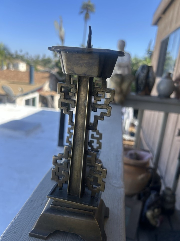 Cast And Polished Bronze Late Qing Dynasty? Openwork Chinese Candle ...