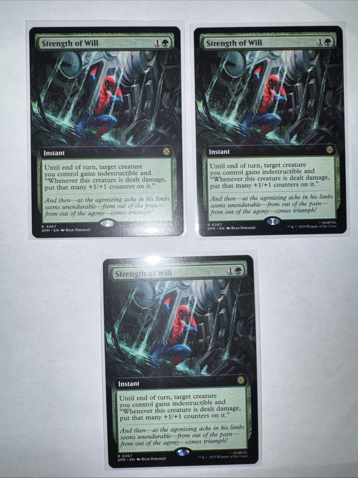 3x Strength of Will (Extended Art) Marvel's Spider-Man Regular Spm Mtg ...