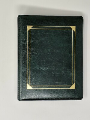 Padded Green Leatherette Card 6-Ring Binder 19 pages 12 Alphabet Tabs ...