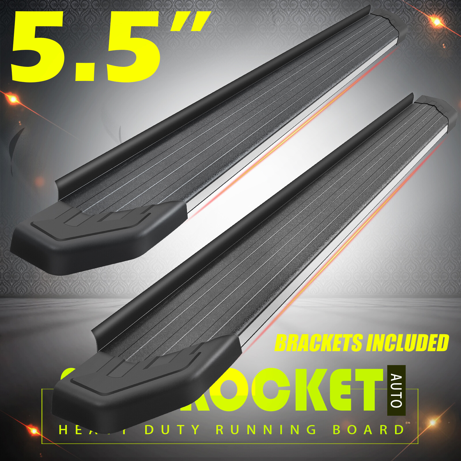 For 18-25 Traverse/18-24 Buick Enclave 5.5" Running Boards BLK Aluminum ...