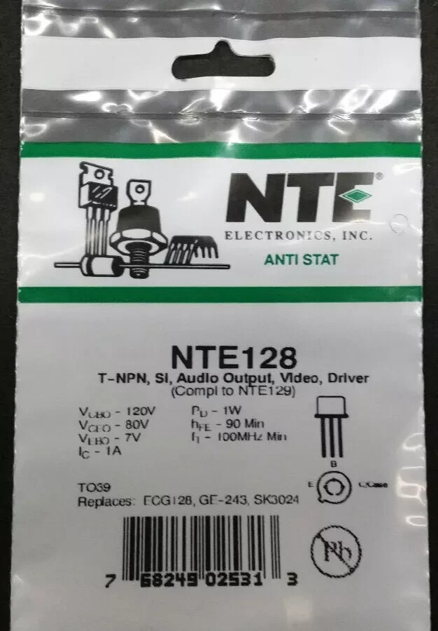 (2-packs) NTE NTE128 T-NPN, SI, audio output, Video , Driver | eBay