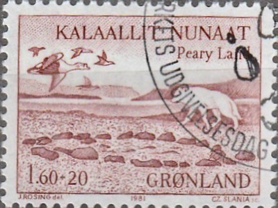Greenland #Mi130 Used 1981 Peary Land Polar Fox Vulpes Birds [B9 YT118 ...