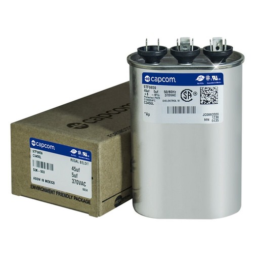 45 + 5 uf MFD 370 VAC - Genteq / GE Oval Dual Capacitor # 97F9859 ...