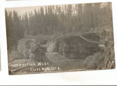 RPPC ESTACADA OREGON CONSTRUCTION WORK RIVER MILL OREGON REAL PHOTO ...