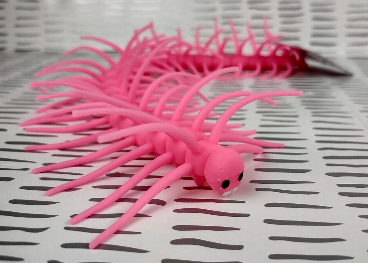 Squishy Simulation Centipede Stretchy Stress Relief Toy Centipede Pink ...