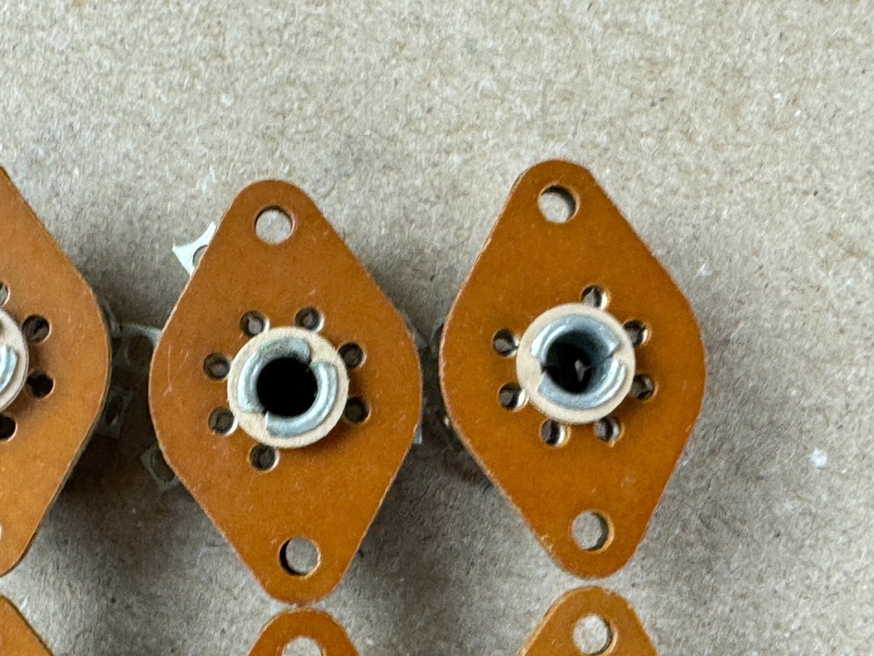 10 NOS Vintage Phenolic Wafer 7-pin Vacuum Tube Sockets for 6AU6 (Qty ...