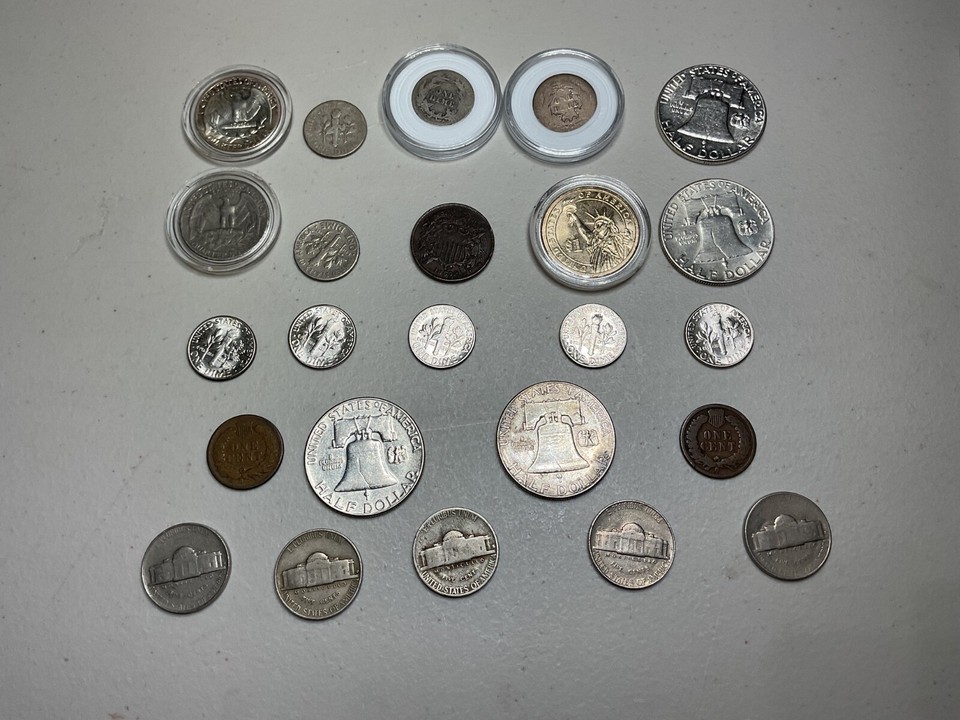 Old vintage Coin Sale/Mixed coin Lot/ SILVER/RARE COINS, very gradable ...