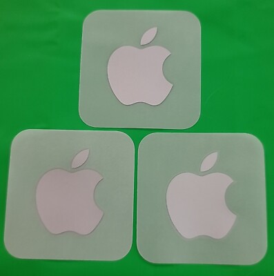 Apple Macintosh logo decal sticker silver White Color Set Of 2 iPad ...