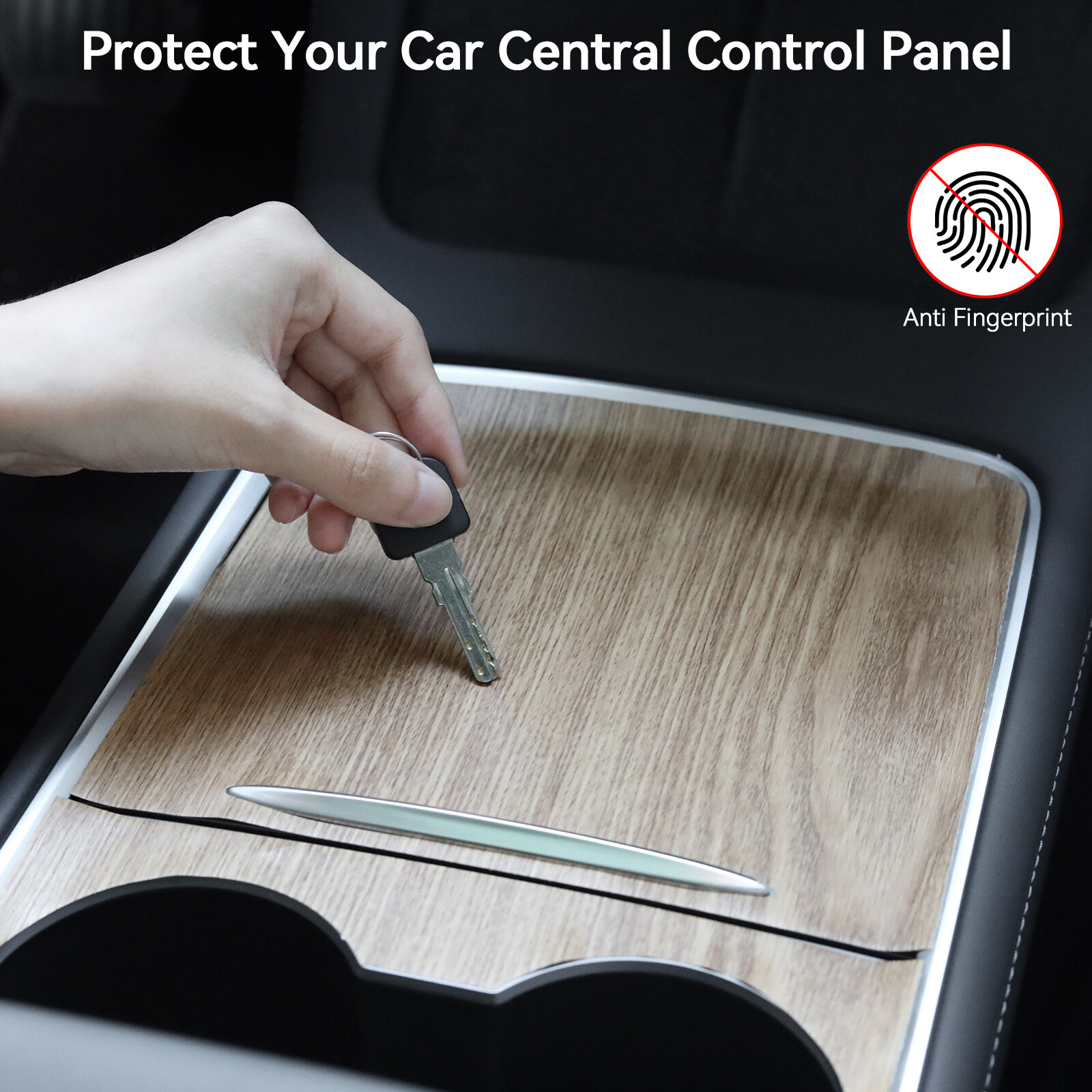 Wood Texture Interior Center Console Wrap Cover Kit For Tesla Model 3 Y ...