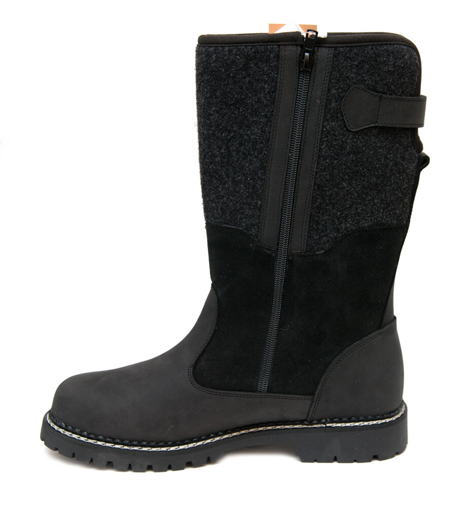Lackner Stiefel Winter schwarz Leder Schurwolle Wolle Futter 7657/1 ...
