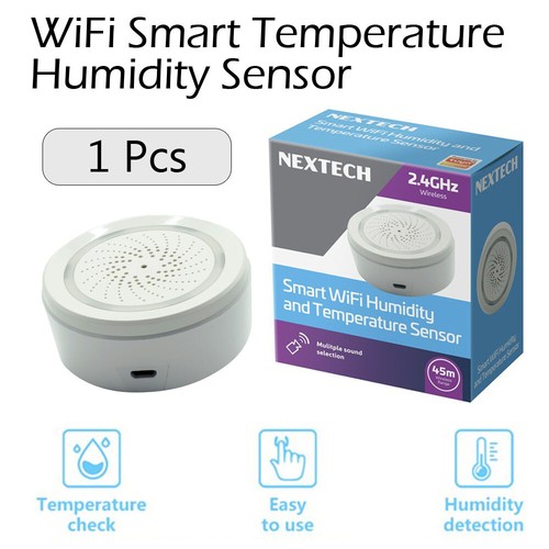 1pcs WiFi Nextech Smart Temp and Humidity Sensor/Alarm - Smart Life ...