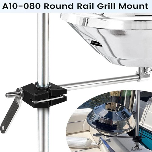 For Magma A10-080 Round Rail 7/8"-1" Kettle Mount Marine Gas BBQ Grills Boat RV | eBay