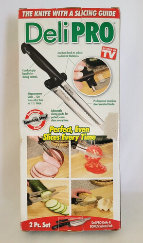 Deli Pro Slicing Guide Knife Fork Knife slicing guide As Seen On TV NOS ...
