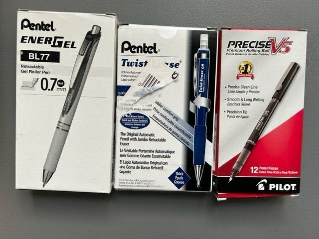 LOT of 3_PENTAL & PILOT Boxes of 12 -EnerGel_Twist and Erase Pencil _V5 ...