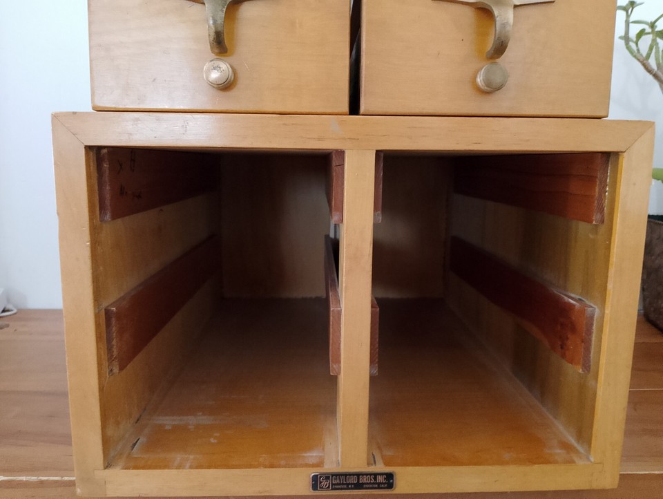 Vintage Four Drawer Library Card Catalog Index File Cabinet Gaylord ...