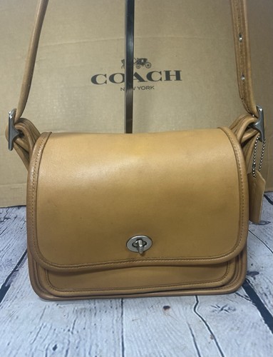 Vintage Coach 9061 Rambler’s Legacy Crossbody Shoulder Bag Camel ...