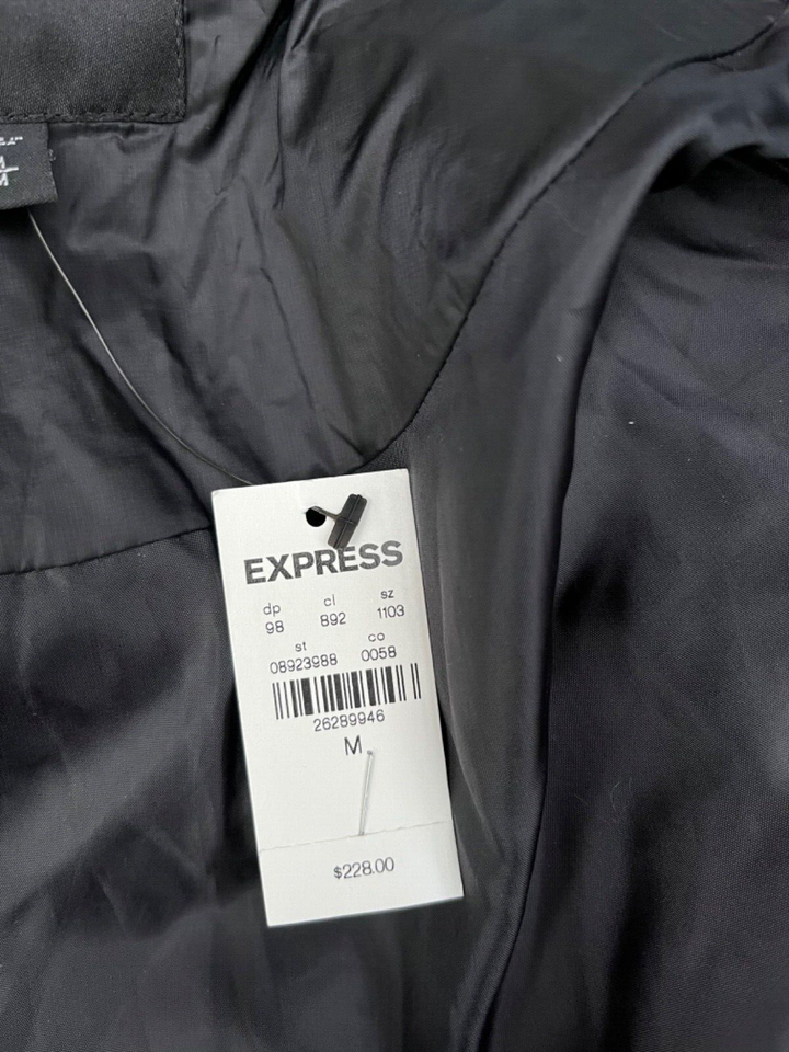New with Tags EXPRESS Puffer BLACK JACKET COAT Hooded size M Orig. $228 ...