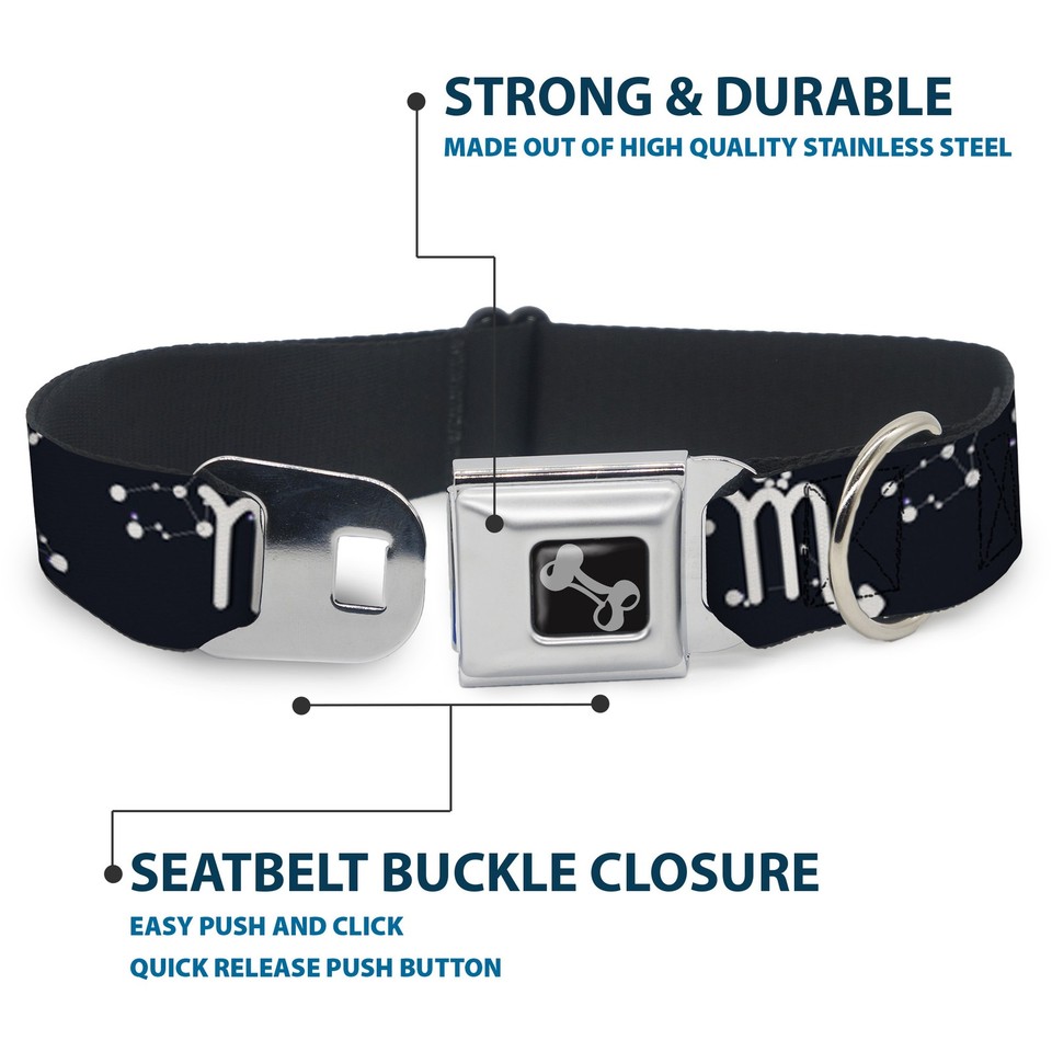 Dog Collar Bone Zodiac Scorpio Symbol/Constellations Black/White WID ...