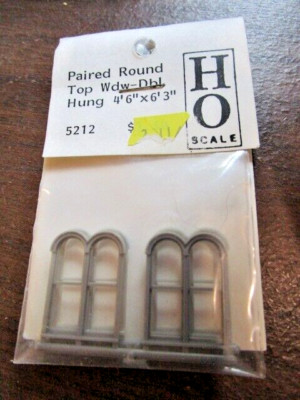 Grandt Line HO #5212 DOUBLE ROUND TOP WINDOW DBL HUNG 4’6″ x 6'3 ...