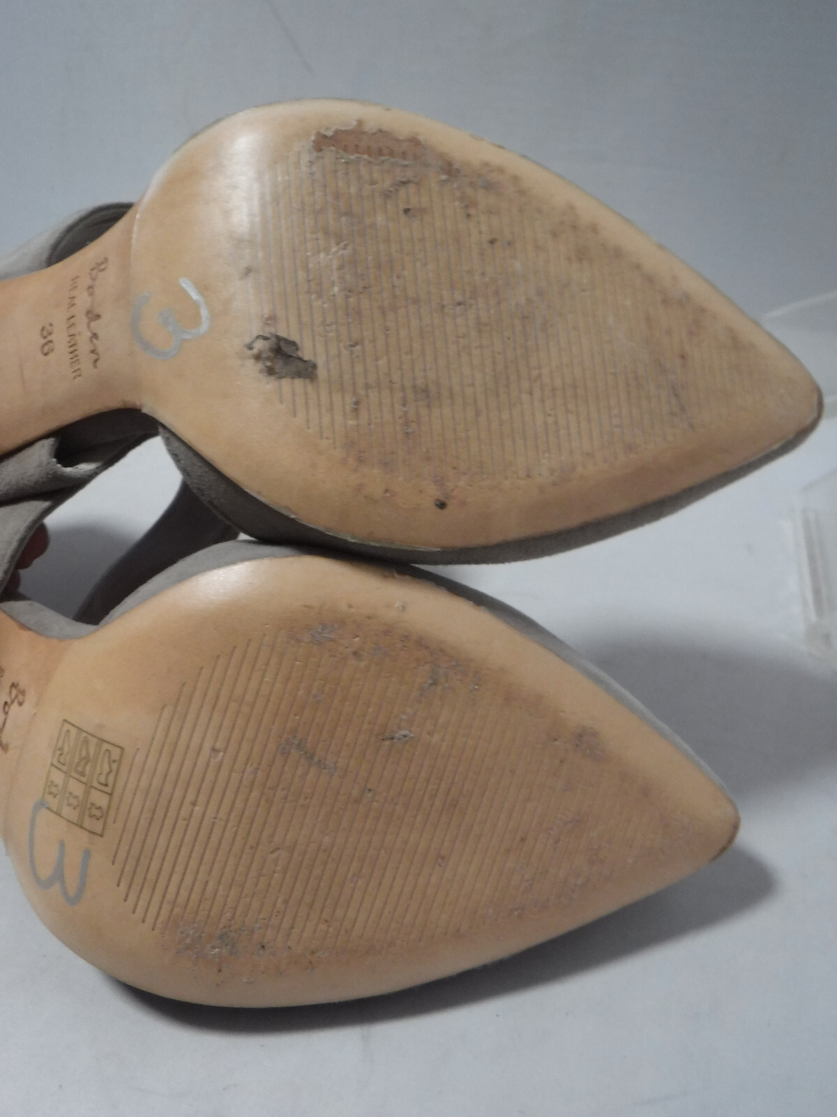 GA13 Women's BODEN Gray Leather Mary Jane Mule High H… - Gem