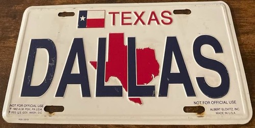 DALLAS Booster License Plate Lone Star State TV Show | eBay