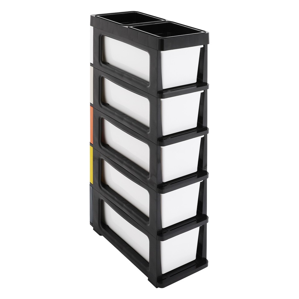 5 Tier Bathroom Storage Cabinet Narrow Floor Standing Storage Cabinet ...