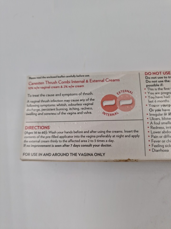 Canesten Thrush Combi Internal and External Vaginal Creams | eBay