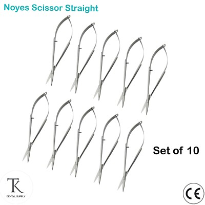 Set Of 10 - Surgical Instruments Noyes Spring Action Micro Scissor ...