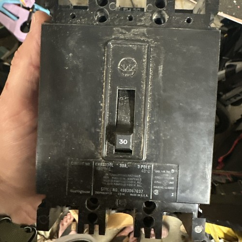 Westing HouseD EHB34030 3 Pole 30 Amp Bolt On Circuit Breaker 30A 3P ...