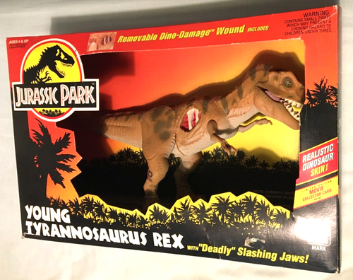 YOUNG TYRANNOSAURUS REX T-REX NEW KENNER 1993 JP06 BOX DINO WOUND ...
