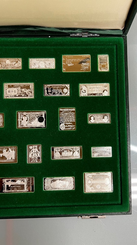 VINTAGE SILVER Franklin Mint Limited Edition World's Greatest Banknotes ...