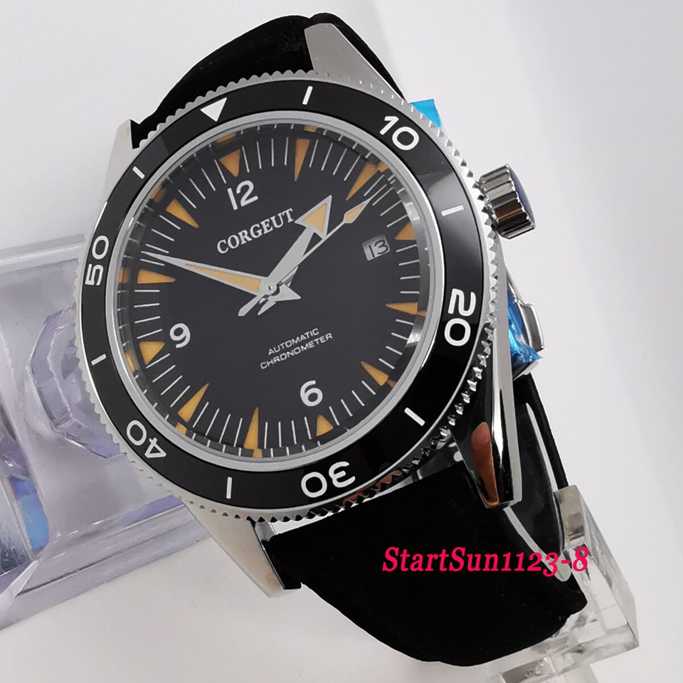 41mm Luminous Watch Hands Sapphire Glass Automatic Movement CORGEUT Men ...