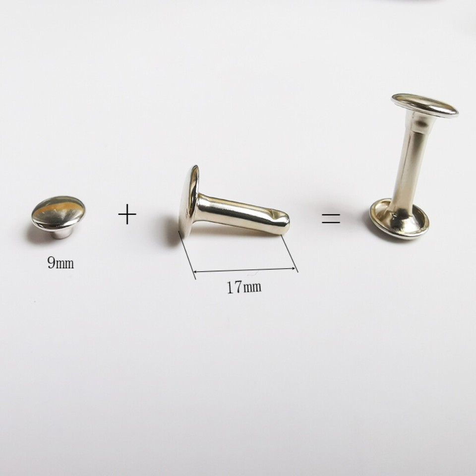 Silver Double Cap Rivets Studs Leather Craft for Bag Rapid Repair ...