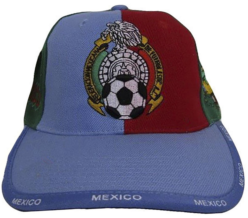 Blue Red Green Mexico Mexican Soccer style Cap Hat 3D embroidered | eBay